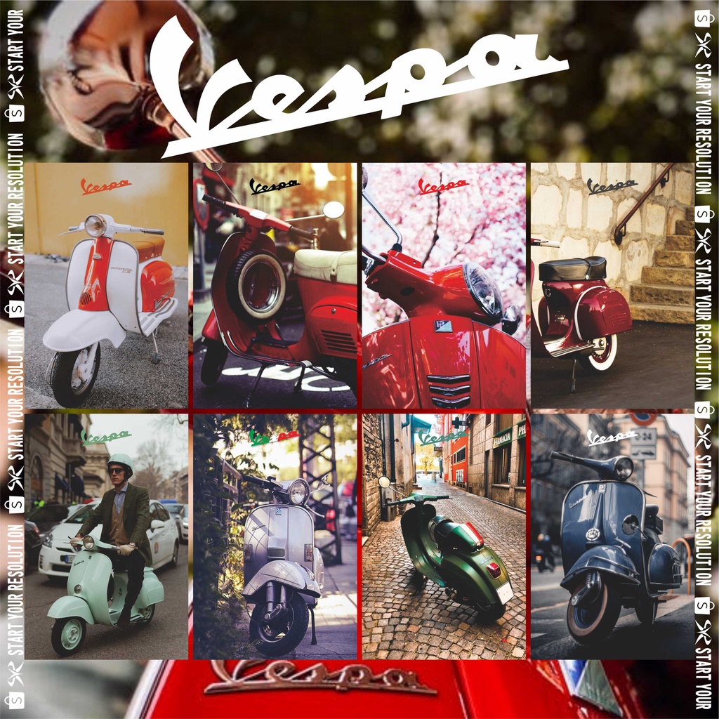 Jual Poster Motor Vespa Automotive Bike - Poster Otomotif Skuter Vespa ...
