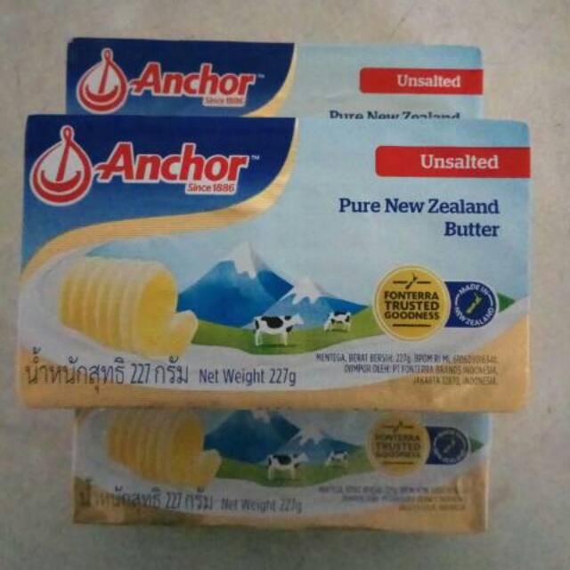 Jual ANCHOR butter Unsalted 200 gr | Shopee Indonesia