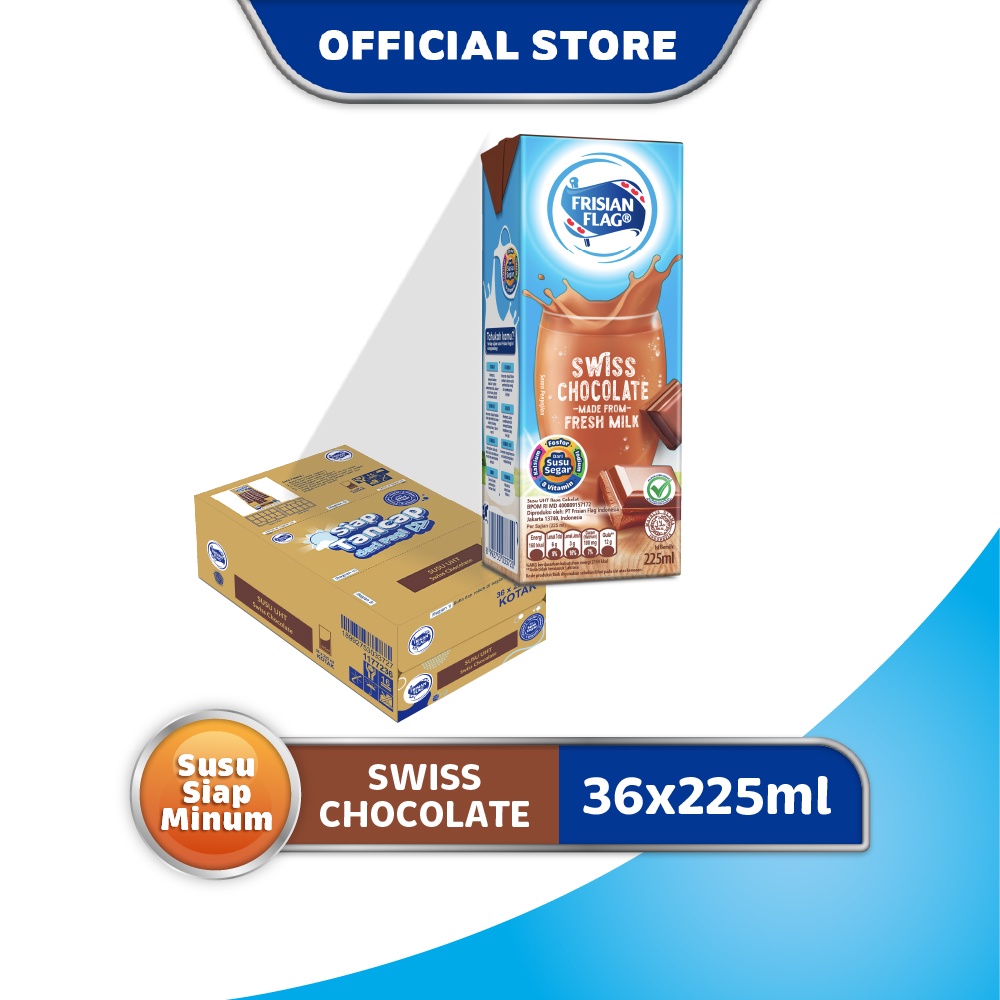 Jual Frisian Flag UHTM Chocolate Carton Pack 36x225ml | Shopee Indonesia