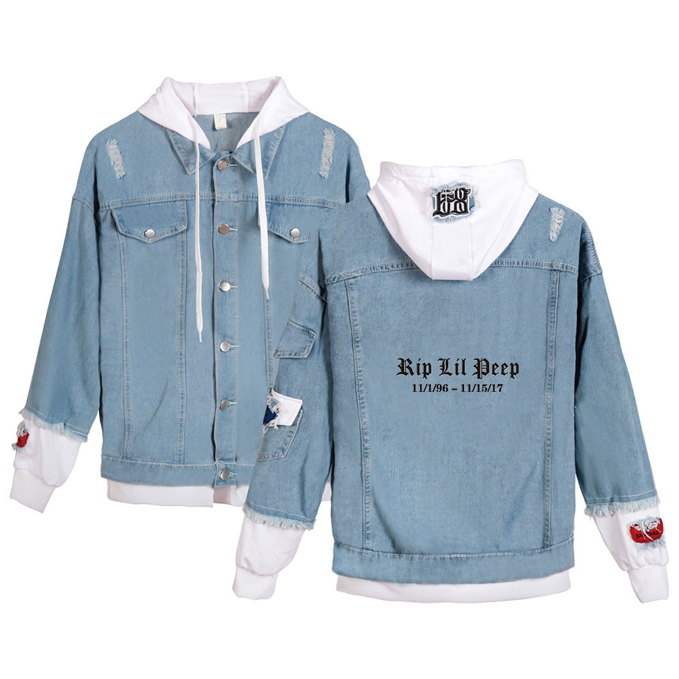Jual Jaket Pria Rapper Pria, Lil Peep, and Fashion Women's Denim Jacket ...