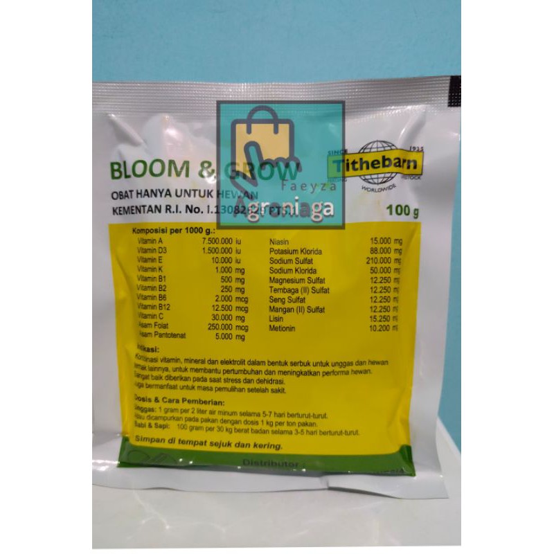 Jual Bloom & Grow 100 gr Multivitamin lengkap ternak | Shopee Indonesia