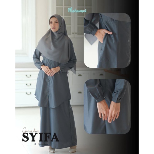 Jual Baju dinas wanita/seragam kerja PDH Syifa dress Maharrani hijab ...