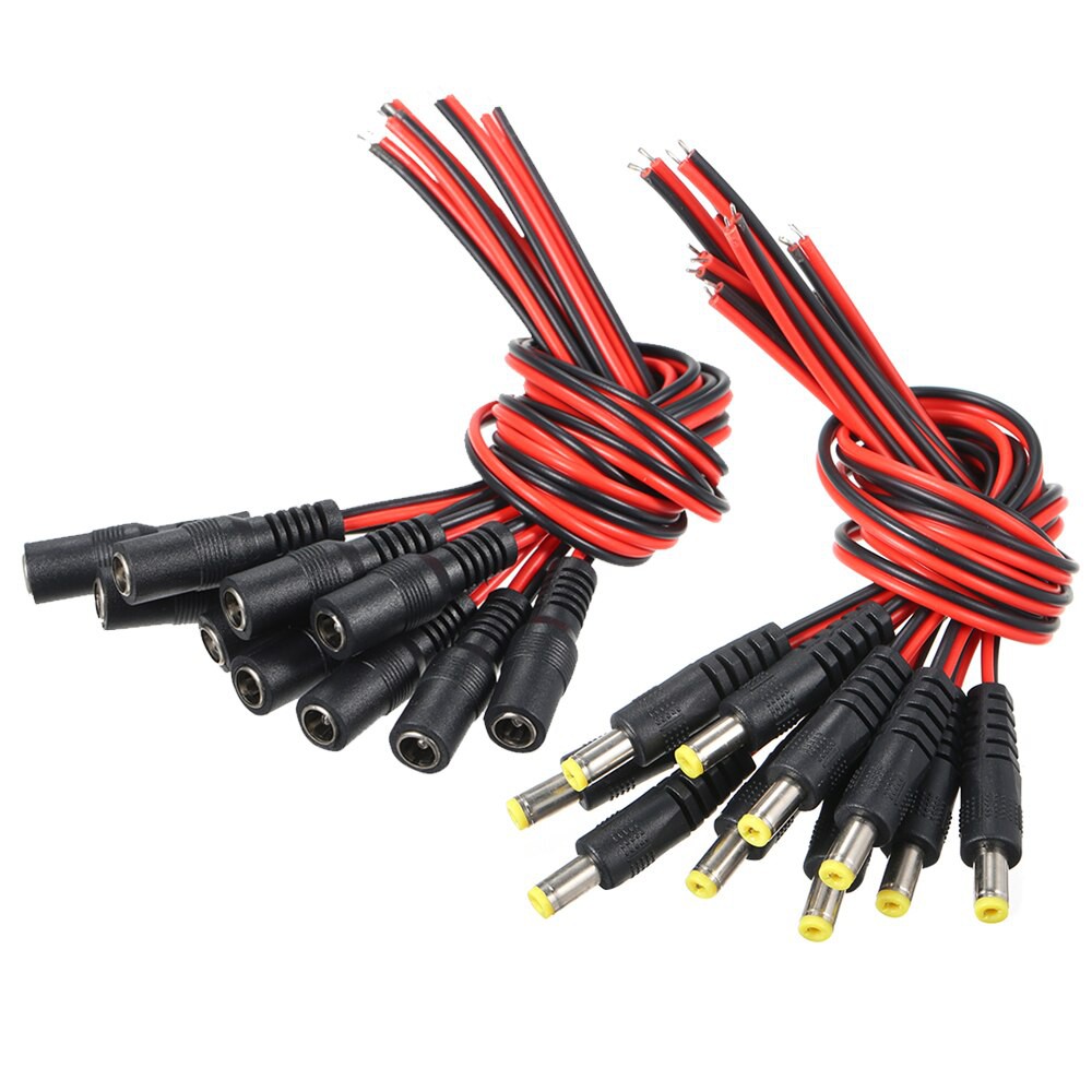 Jual IMPORT 10pcs DC Power Pigtail Cable Male & Female Connectors ...