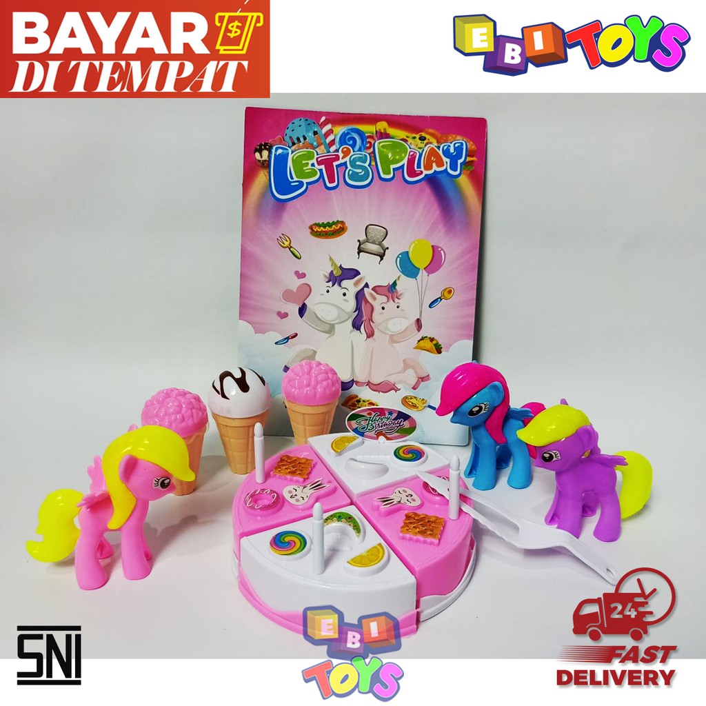 Jual Mainan Kue Tart Kue Ulang Tahun Bonus 3 Kuda Pony Kuda Poni ...