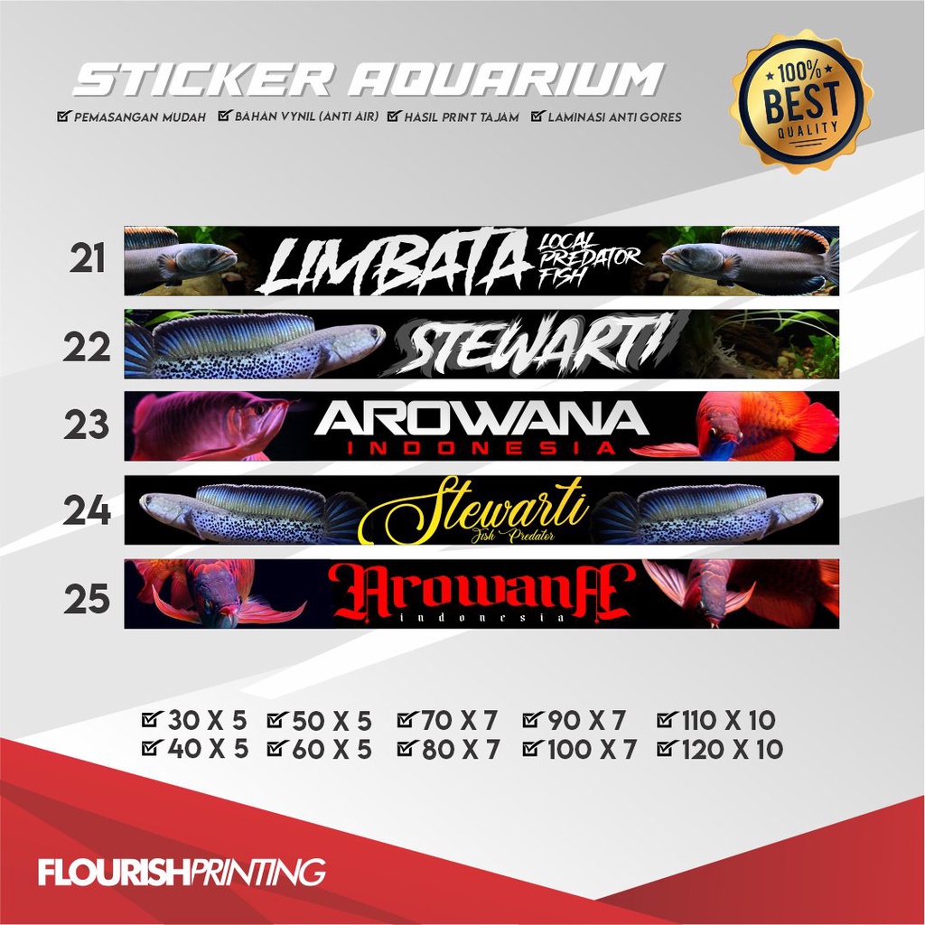 Jual STICKER AROWANA / PREDATOR CHANNA LIST AQUARIUM | Shopee Indonesia