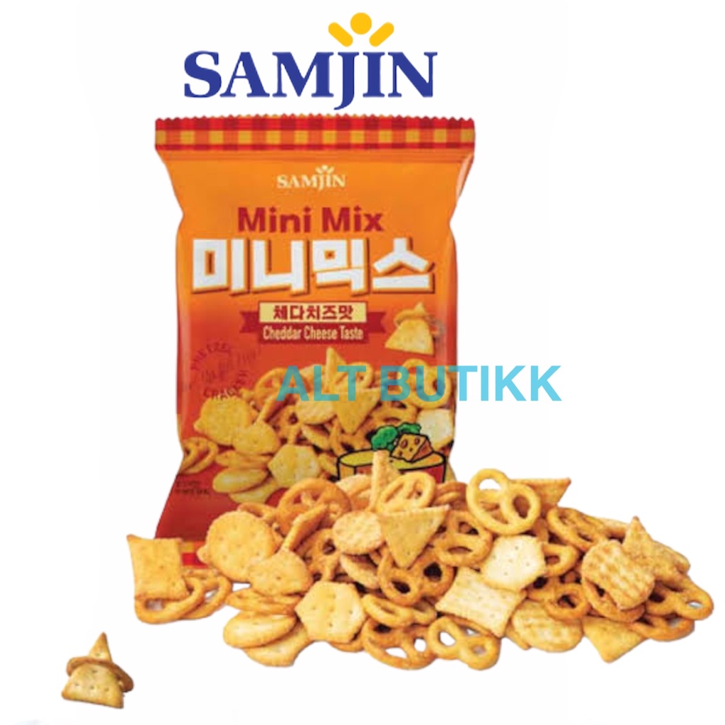 Jual SAMJIN MINI MIX CHEDDAR CHEESE 65 GRAM | PRETZEL WITH CRACKERS ...