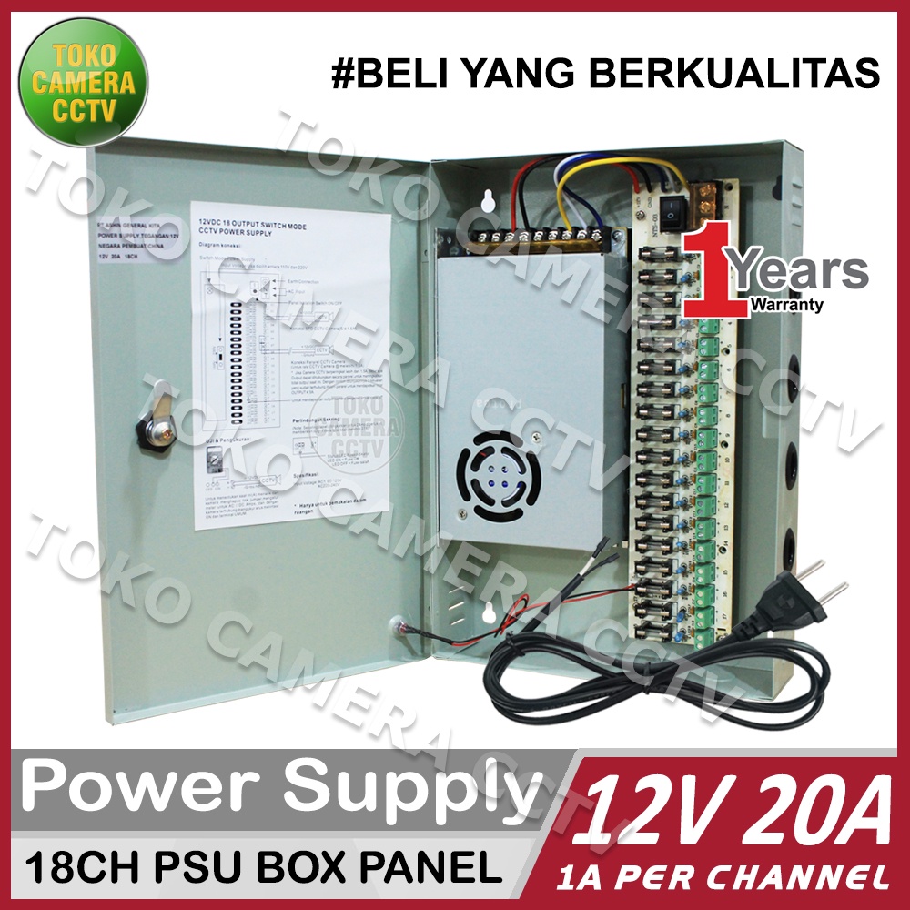 Jual POWER SUPPLY CCTV 12V 20A PSU BOX PANEL BERGARANSI | Shopee Indonesia