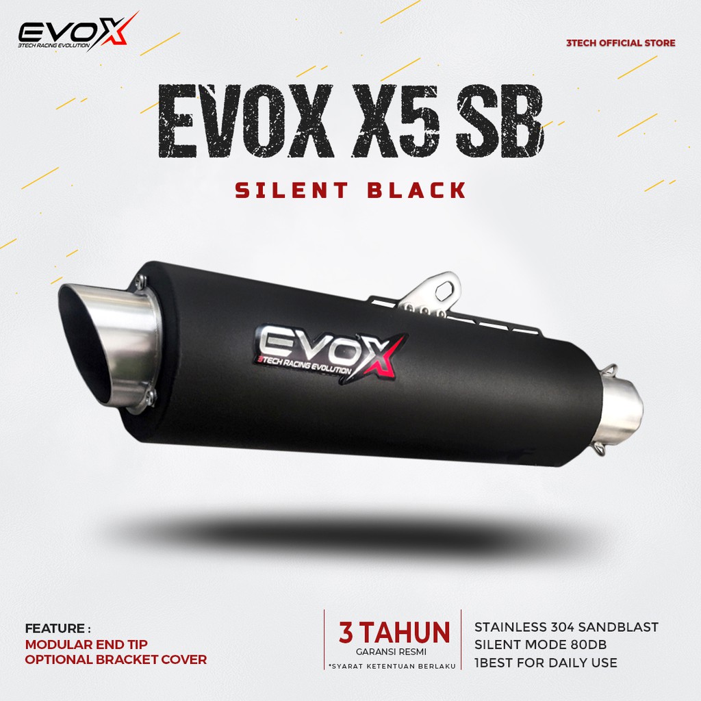 Jual Knalpot Silent Evox X5 SILENT Series Untuk motor 125cc-160cc ...