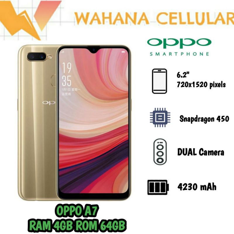 Jual HP OPPO A7 4/64GB (OPPO A7 TERBARU RAM 4+64GB) GARANSI RESMI 1 ...