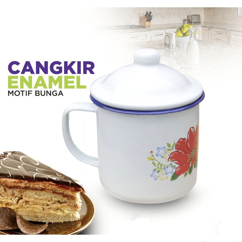 Jual GELAS SENG PLUS TUTUP / Mug Enamel / Cangkir Seng / Gelas Jadul ...