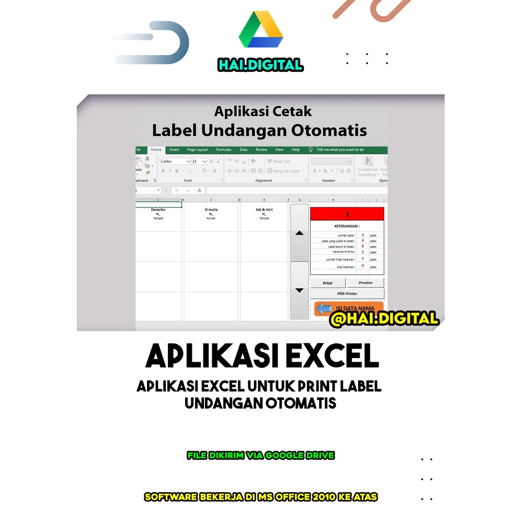 Jual Aplikasi Excel Untuk Print Label Undangan Otomatis | Shopee Indonesia
