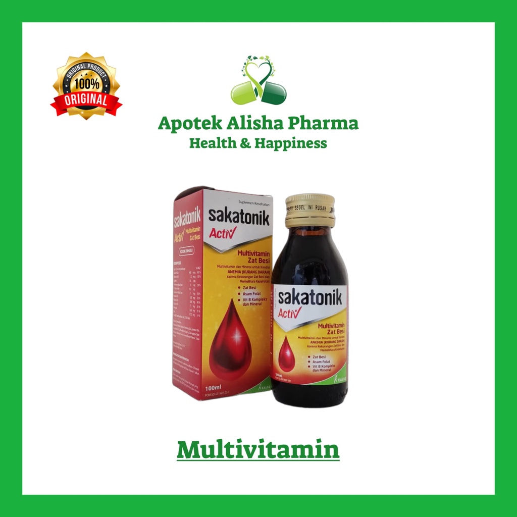 Jual Sakatonik Activ Sirup 100/330ml - Sakatonik Multivitamin Zat Besi ...