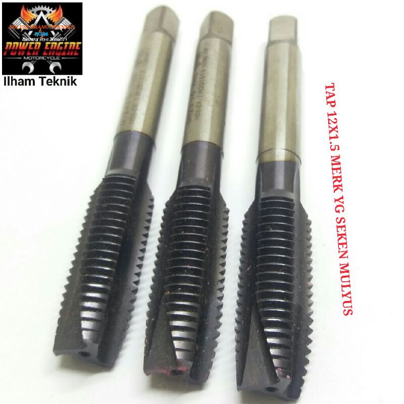 Jual Hand Tap 12x1.5 PO atau LURUS merk YG atau TAP atau ALAT BUBUT ...