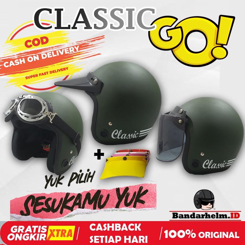 Jual FLASH SALE!! Helm Classic Bogo Retro Classic Go Original | Shopee ...