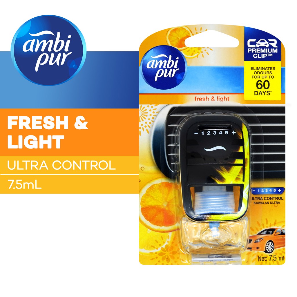 Jual Ambi Pur Pengharum Mobil Premium Clip Fresh & Light Starter Kit 7. ...