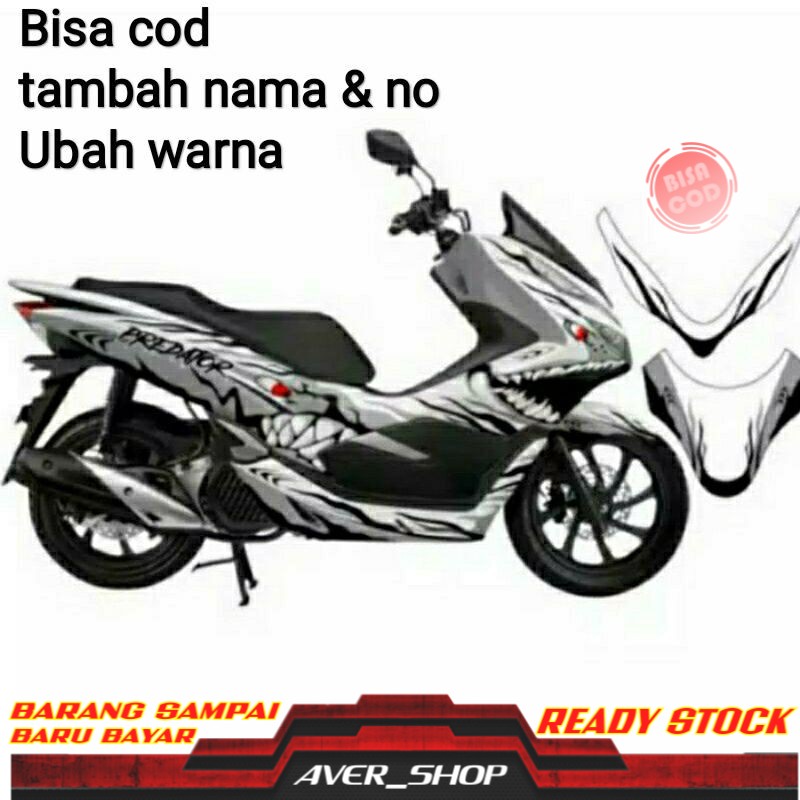 Jual Decal pcx 150 full body Sticker motor pcx motif shrak predator ...