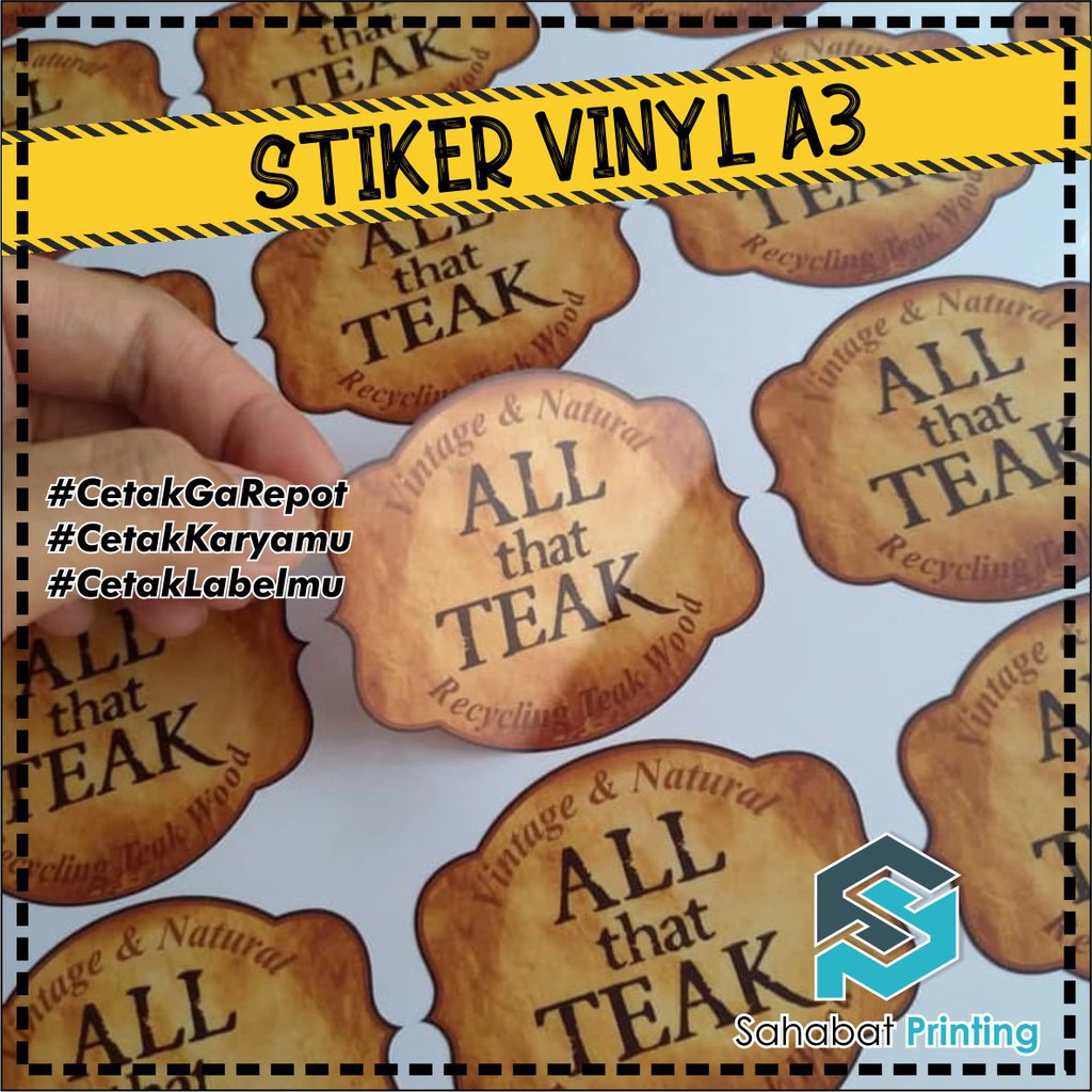 Jual CETAK PRINT A3 + FULL COLOR STIKER VINYL LABEL KEMASAN, LOGO ...