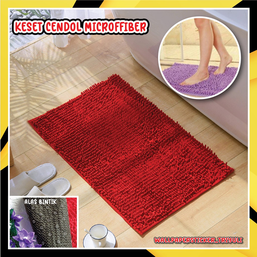 Jual [COD] Keset Cendol Microfiber Premium 40 x 60 cm Keset Kamar Mandi ...