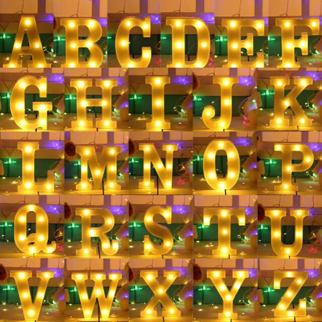 Jual Lampu bentuk led huruf angka marquee alphabet lamp light | Shopee ...