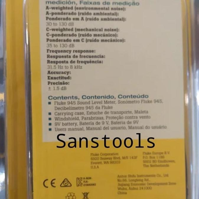 Jual Fluke 945 Digital Sound Level Db Meter Alat Ukur Kekerasan Suara ...