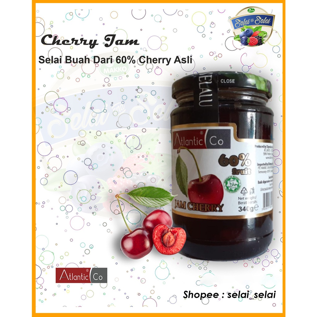 Jual Selai Buah Cherry Jam | Atlantic Co ( 340gr ) | Shopee Indonesia