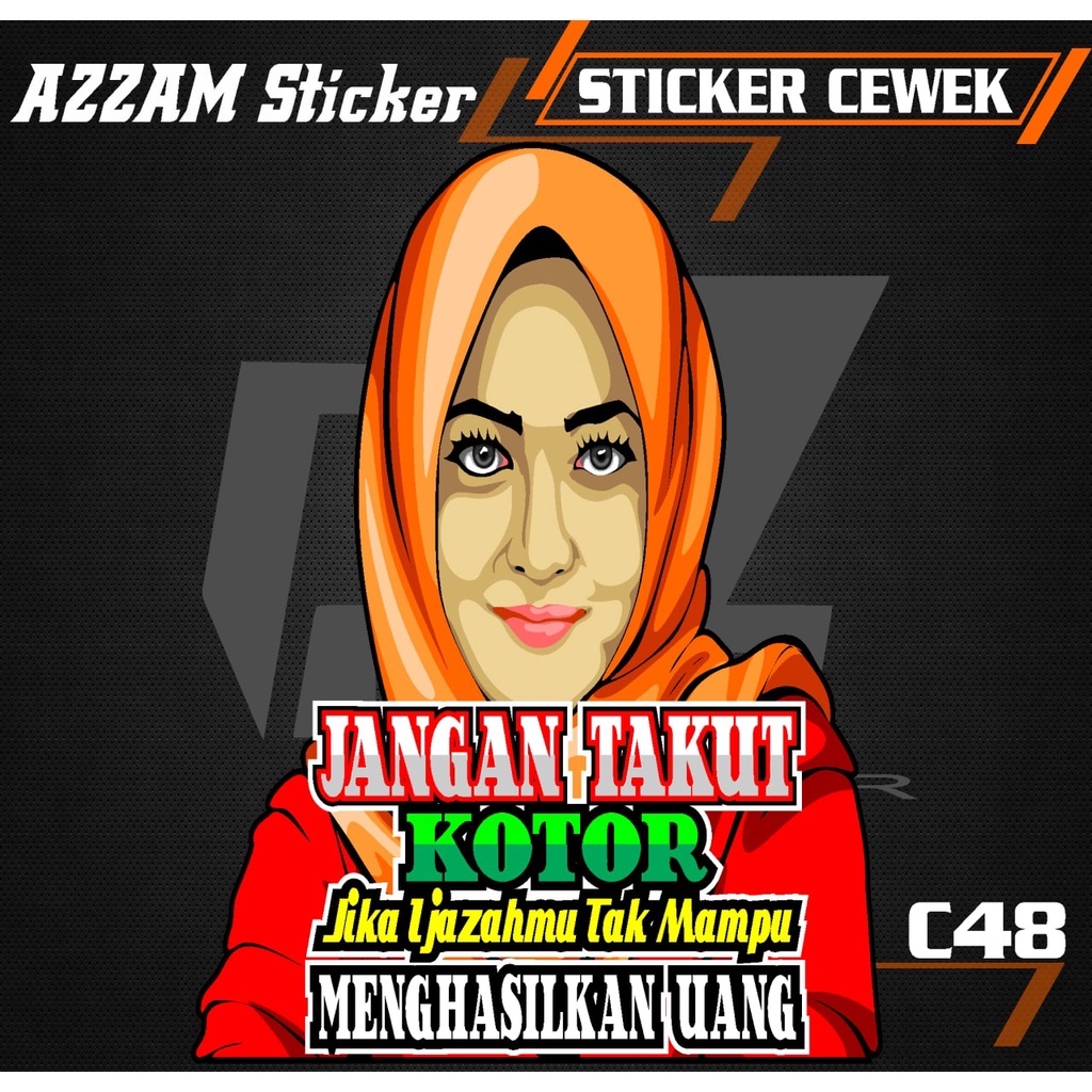 Jual Stiker Cewek vector JANGAN TAKUT KOTORdecal mobil TRUCK Sticker ...