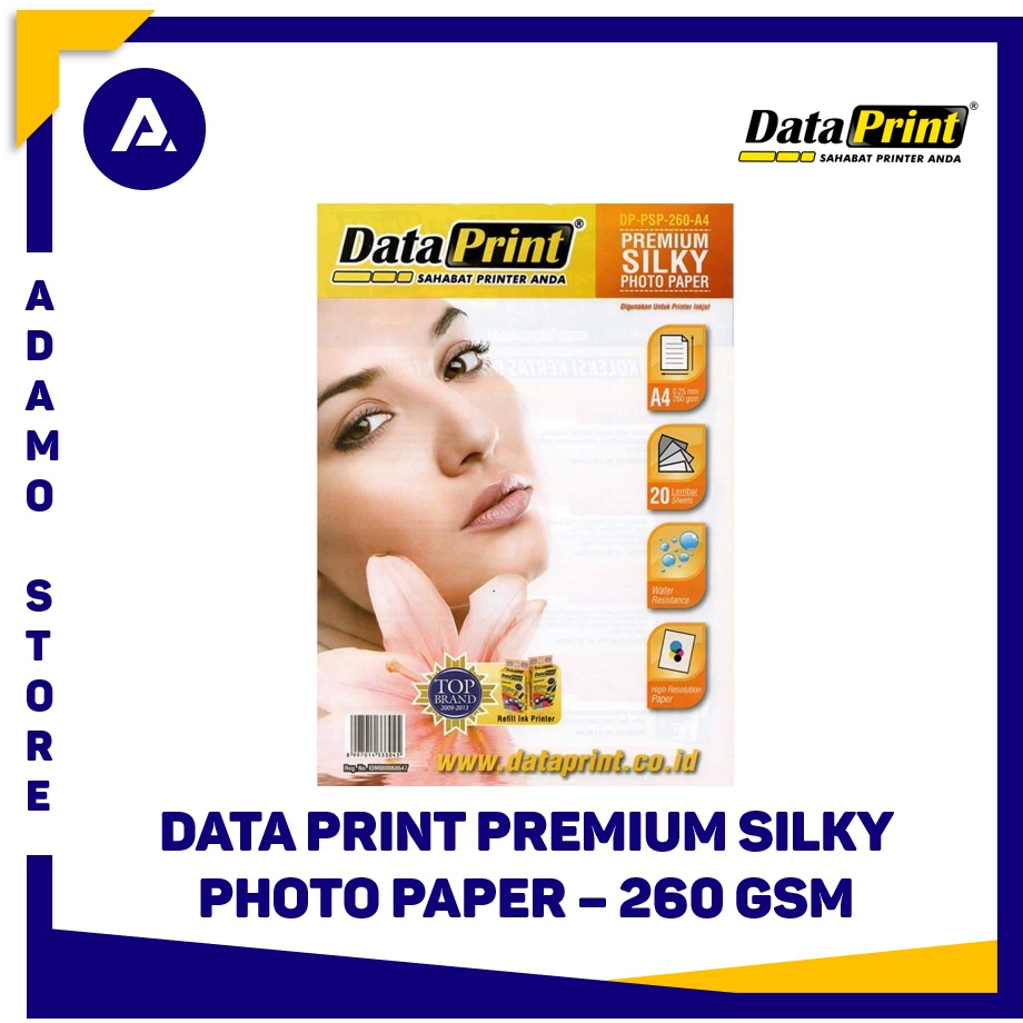 Jual Kertas Foto A4 Data Print DataPrint Premium Silky Photo Paper A4 260 gsm 20 Sheets | Shopee ...