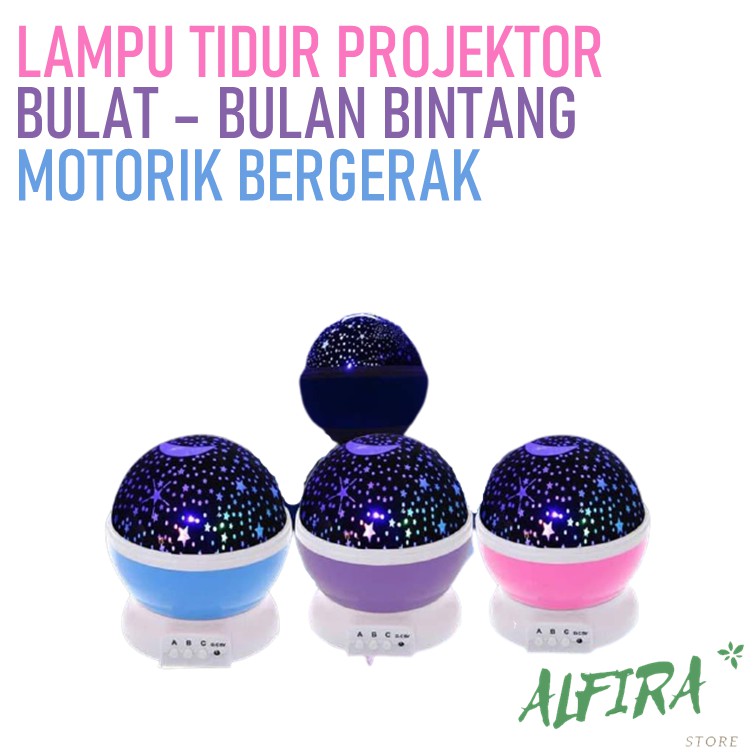 Jual Original Lampu Tidur Projector Bulat - Bulan Bintang Motorik Gerak ...