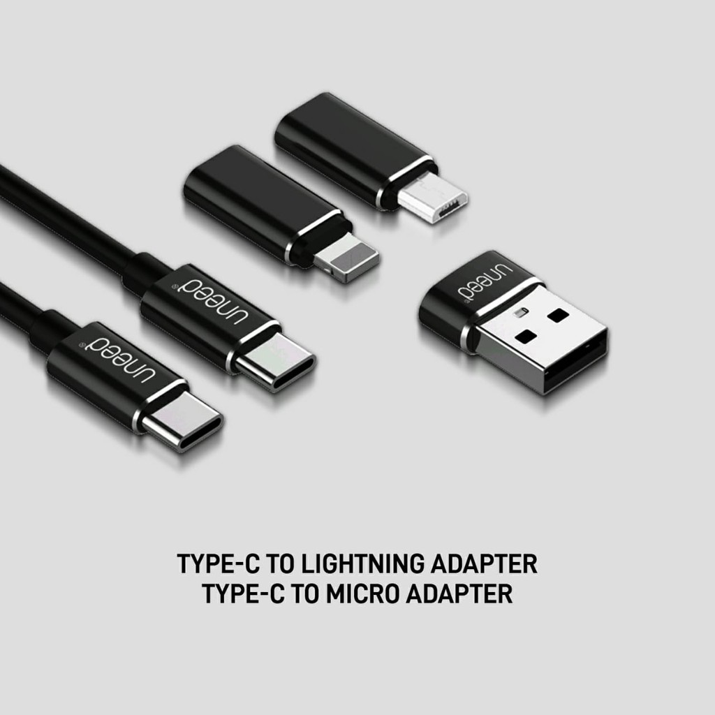 Jual UNEED Kabel Type C with Multiple Connector Port USB A / Lightning ...