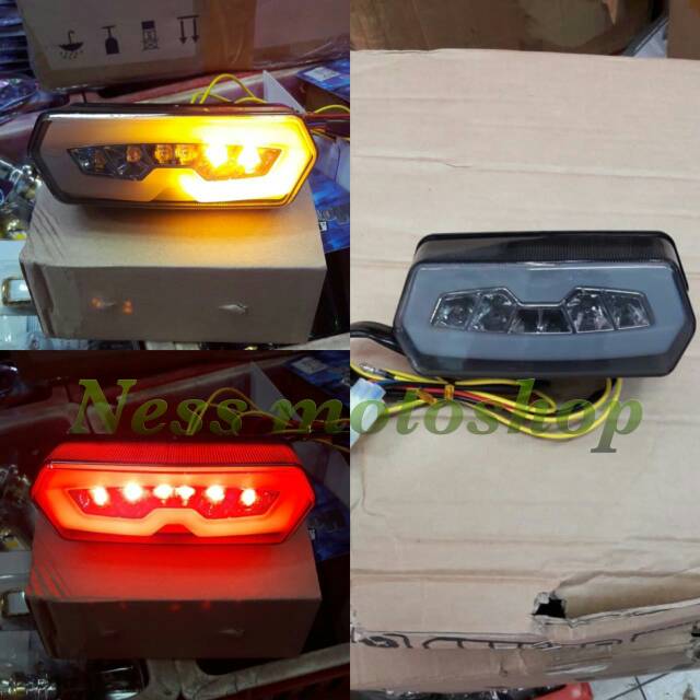 Jual Lampu Stop Rem Custom Universal 2in1 Sein RX king- Msx - Trail Dll ...