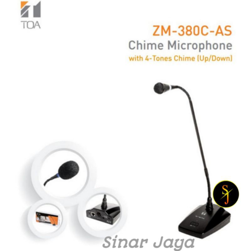 Jual TOA ZM 380C-AS Chime Microphone Paging Mic Meja Mikrofon TOA ...