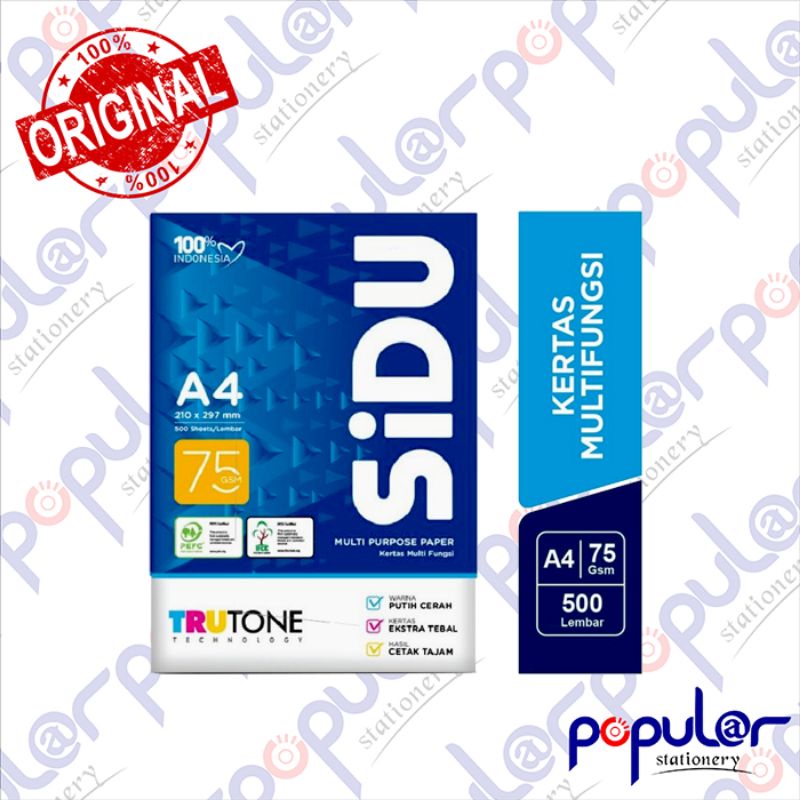 Jual Kertas HVS SIDU A4 75 | Shopee Indonesia