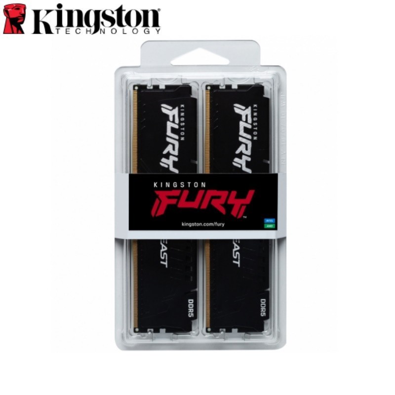 Jual Kingston FURY Beast DDR5 Memory 32GB 2x16GB 5600Mhz - KF556C40BBK2 ...