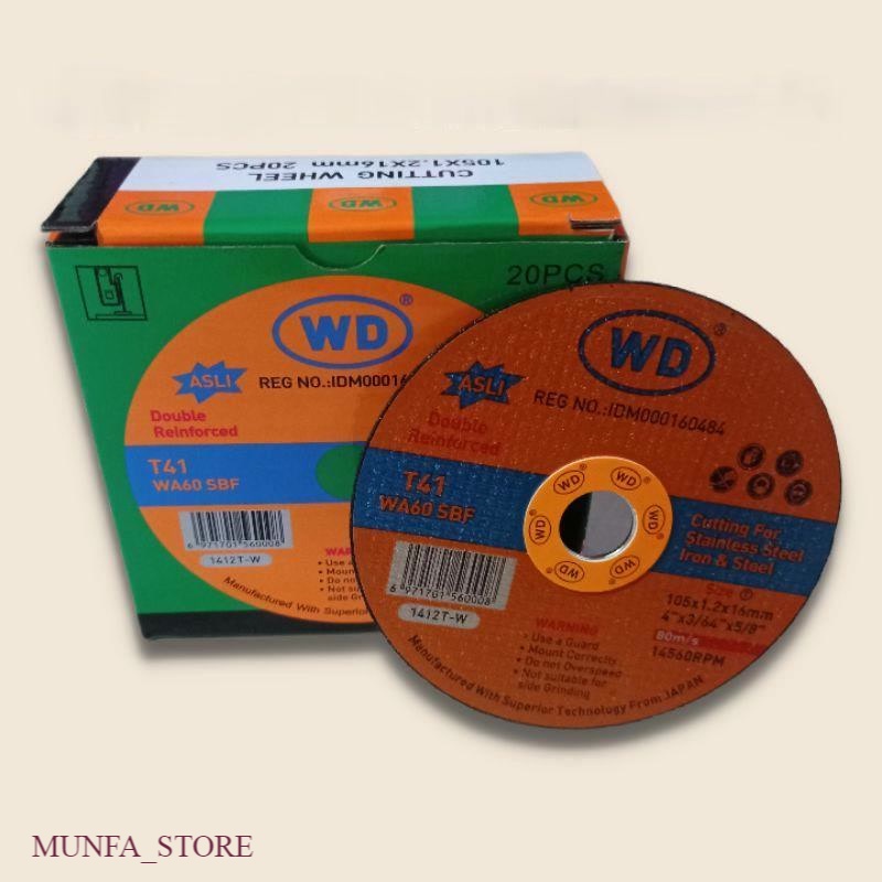 Jual MATA GERINDA POTONG BESI STAINLESS CUTTING GERINDA WD 4X1 1 PAK 20 ...