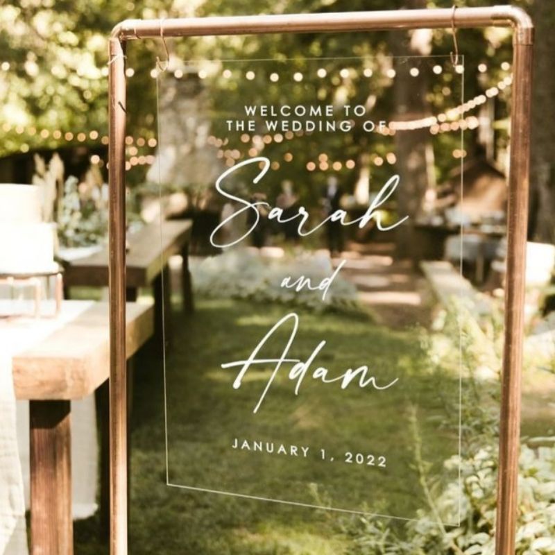 Jual Welcome Sign Acrylic Custom / Wedding Sign Akrilik (Ukuran 60×40 ...