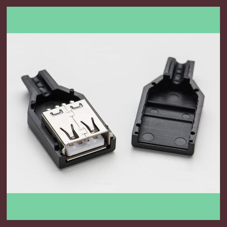 Jual SOKET USB FEMALE CONNECTOR SHELL PLUG-4P SOCKET KONEKTOR KOSONG ...