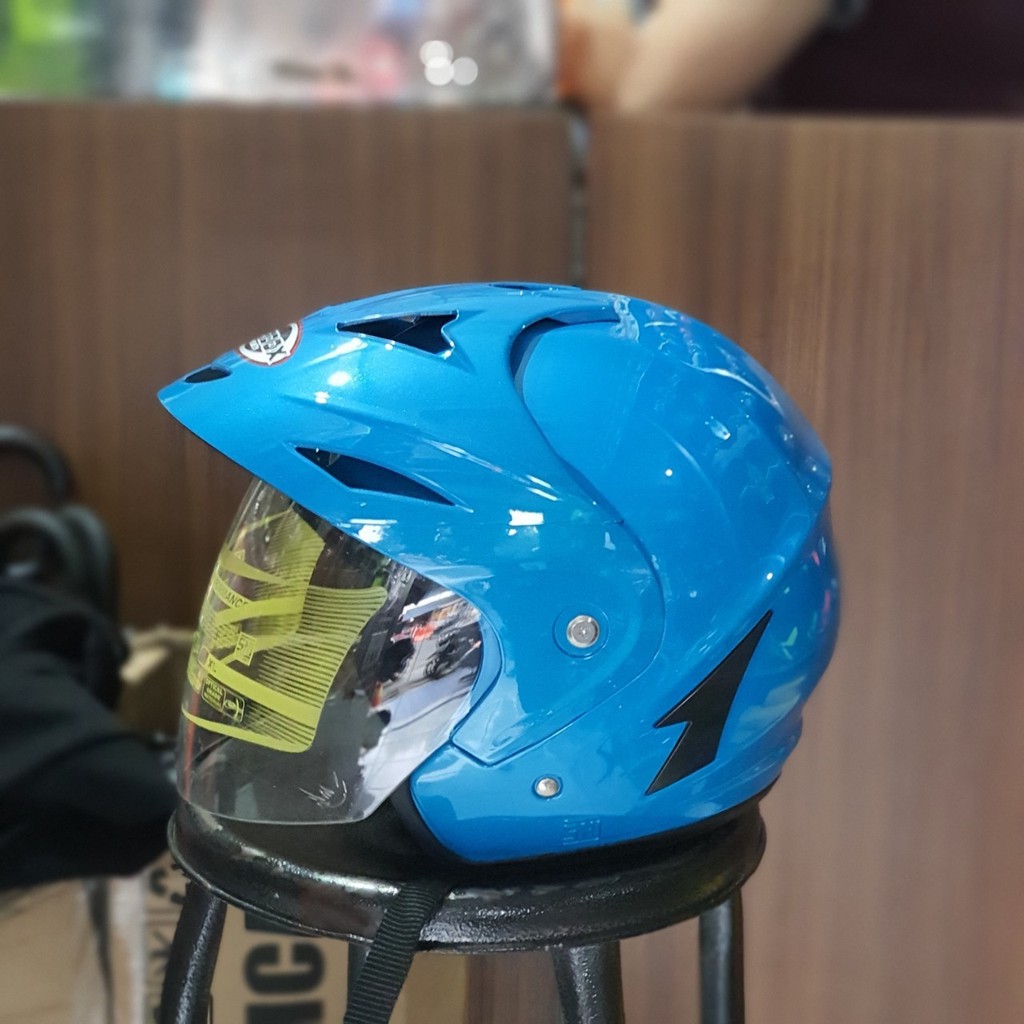 Jual Helm Dewasa Ukuran Besar XL XXL Warna Biru muda 05 polos | Shopee ...