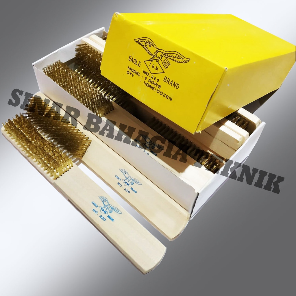 Jual SIKAT KAWAT EAGLE 8 BARIS HALUS KUNINGAN - SIKAT BESI GAGANG KAYU ...