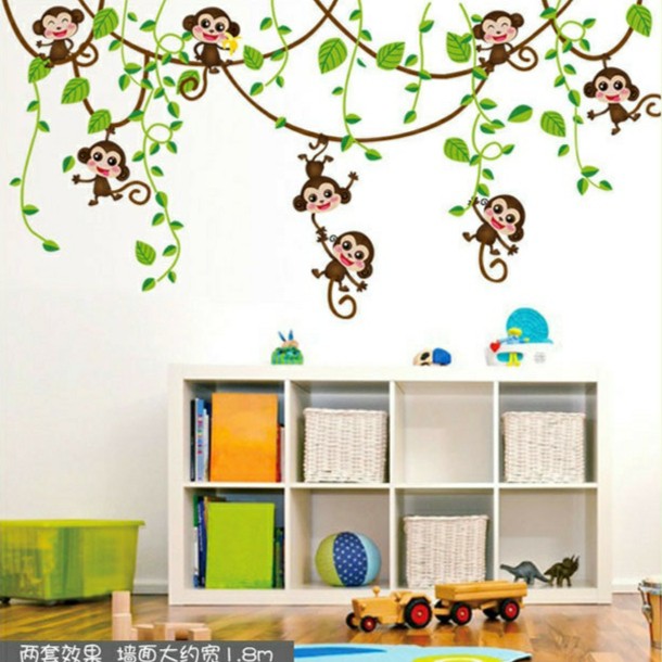 Jual Stiker Dinding / Kaca / Wall Sticker (Monyet Kecil Lucu ...