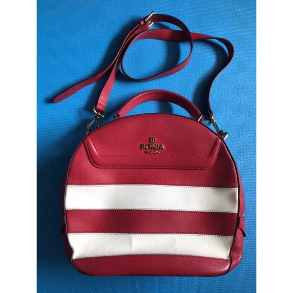 Jual BONIA SONIA PRELOVED MERAH-PUTIH (TOP HANDLE & CROSSBODY BAG ...