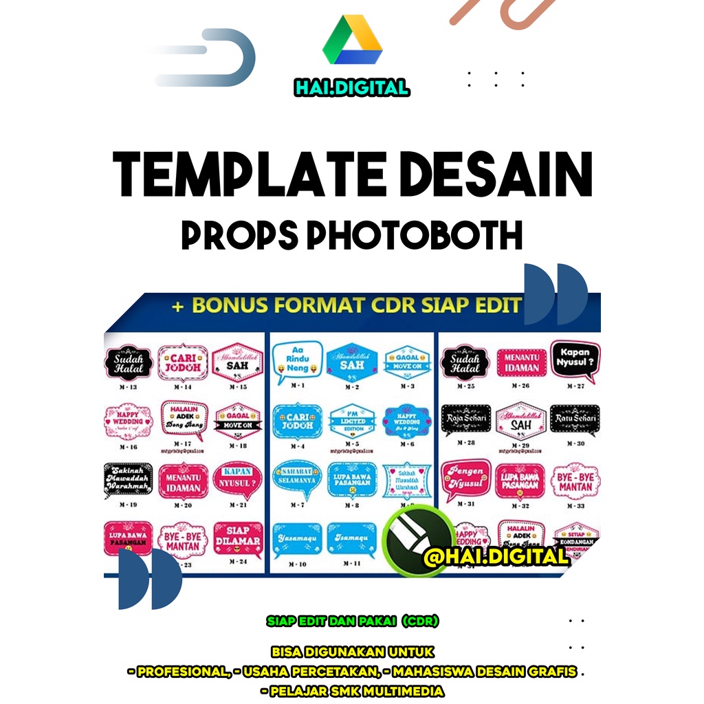 Jual Template Desain Coreldraw Photo Booth siap edit dan pakai | Shopee ...