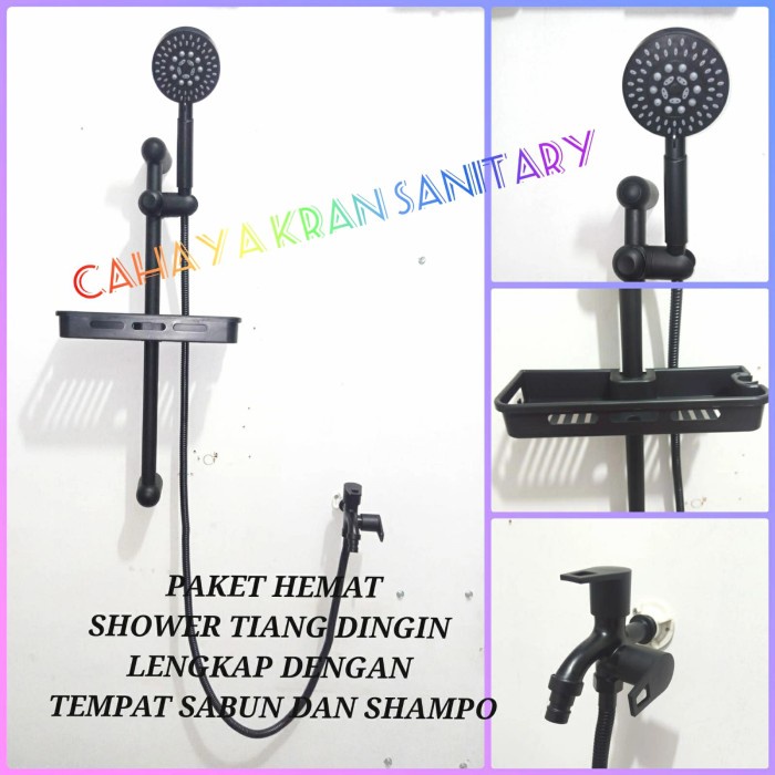 Jual SHOWER TIANG SET LENGKAP DAN MURAH/SHOWER TIANG SET+TEMPAT SHAMPO ...