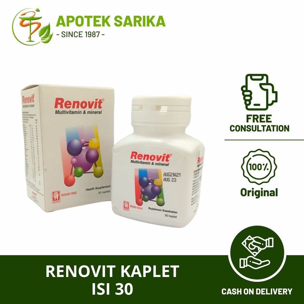 Jual Renovit botol isi 30 tablet (multivitamin dan mineral) | Shopee ...