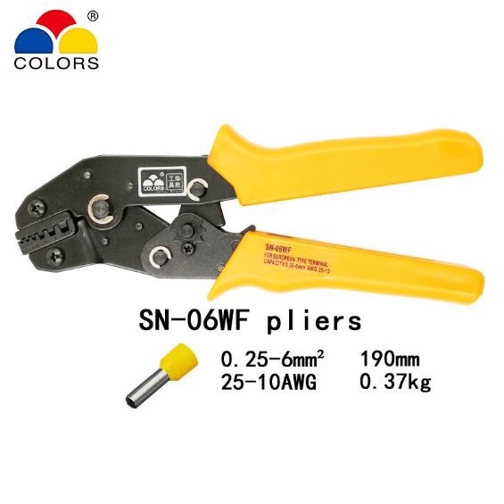 Jual SN-06WF Tang Press Skun Kabel 0.25-6mm2 Rachet Ferrules End Sleeve ...