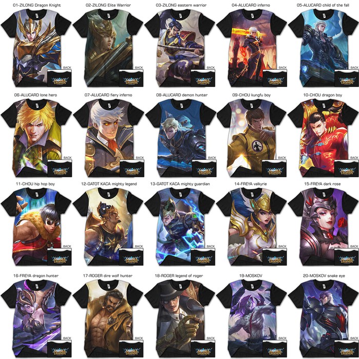 Jual BAJU KAOS PRIA COSTUM PRINTING TSHIRT 3D GAME GAMES MOBILE LEGEND ...