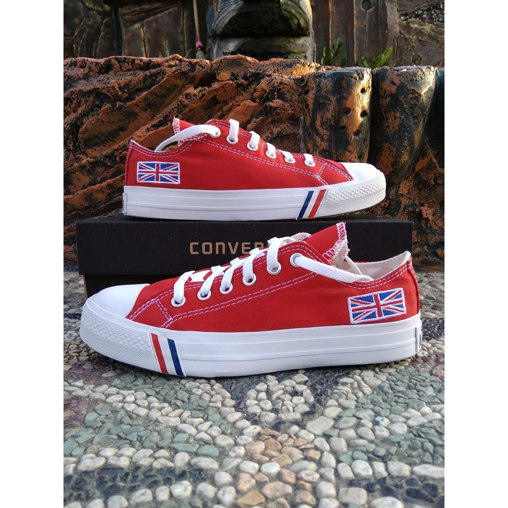 Jual SEPATU CONVERSE ALL STAR PRIA WANITA MOTIF BENDERA MERAH Cocok ...