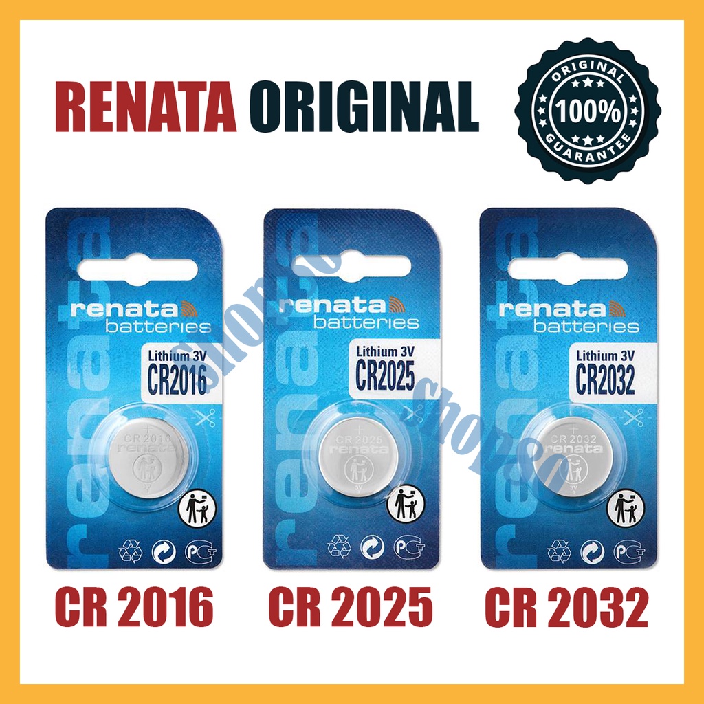 Jual Renata CR 2016 / 2025 / 2032 Original Lithium 3V Baterai Battery ...