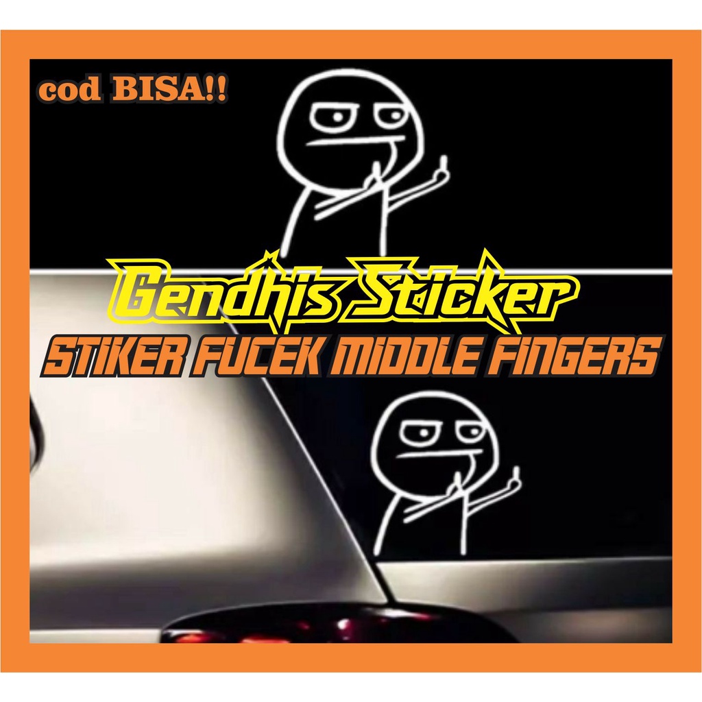 Jual Stiker Jdm Kartun Jari Tengah Middle Finger Fucek Lucu Shopee
