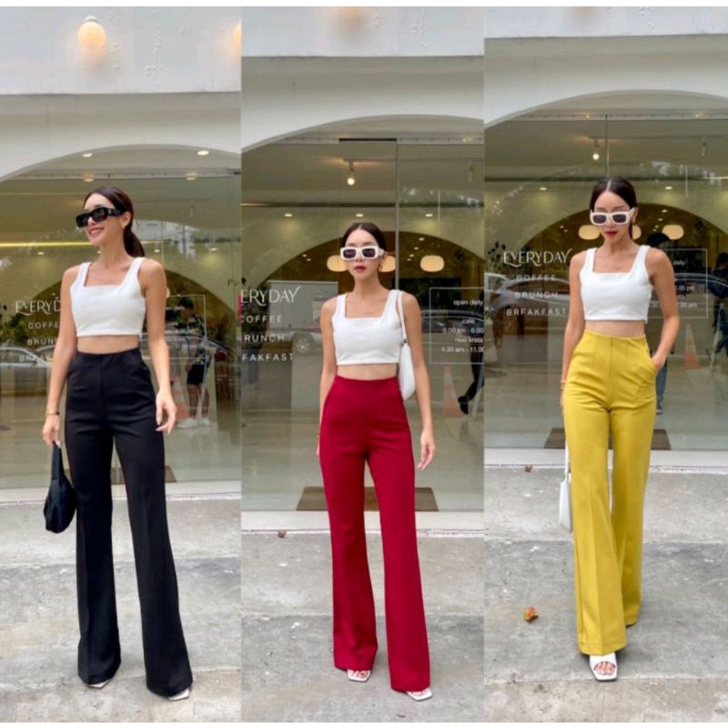 Jual Cutbray promthong Highwaist Pants import bangkok | Shopee Indonesia