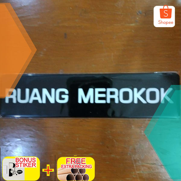 Jual Laser cutting acrylic sign/tanda "RUANG MEROKOK" - Hitam 4.5cm x ...